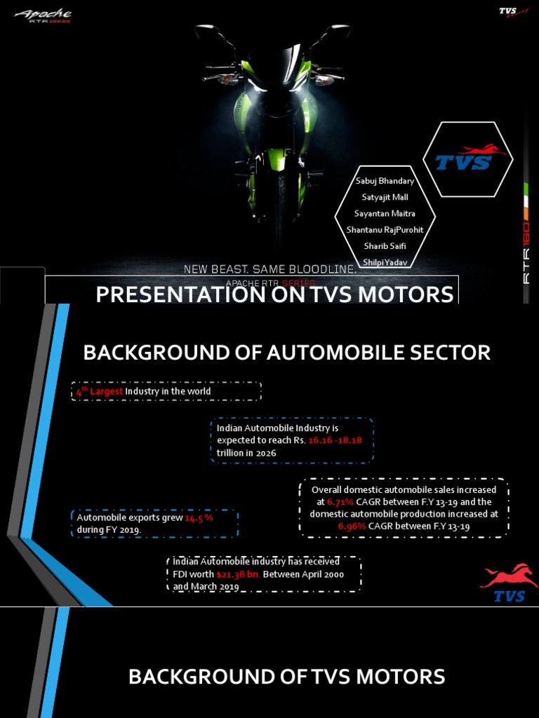 Final Presentation On Tvs Motors | PDF | Economies | Business