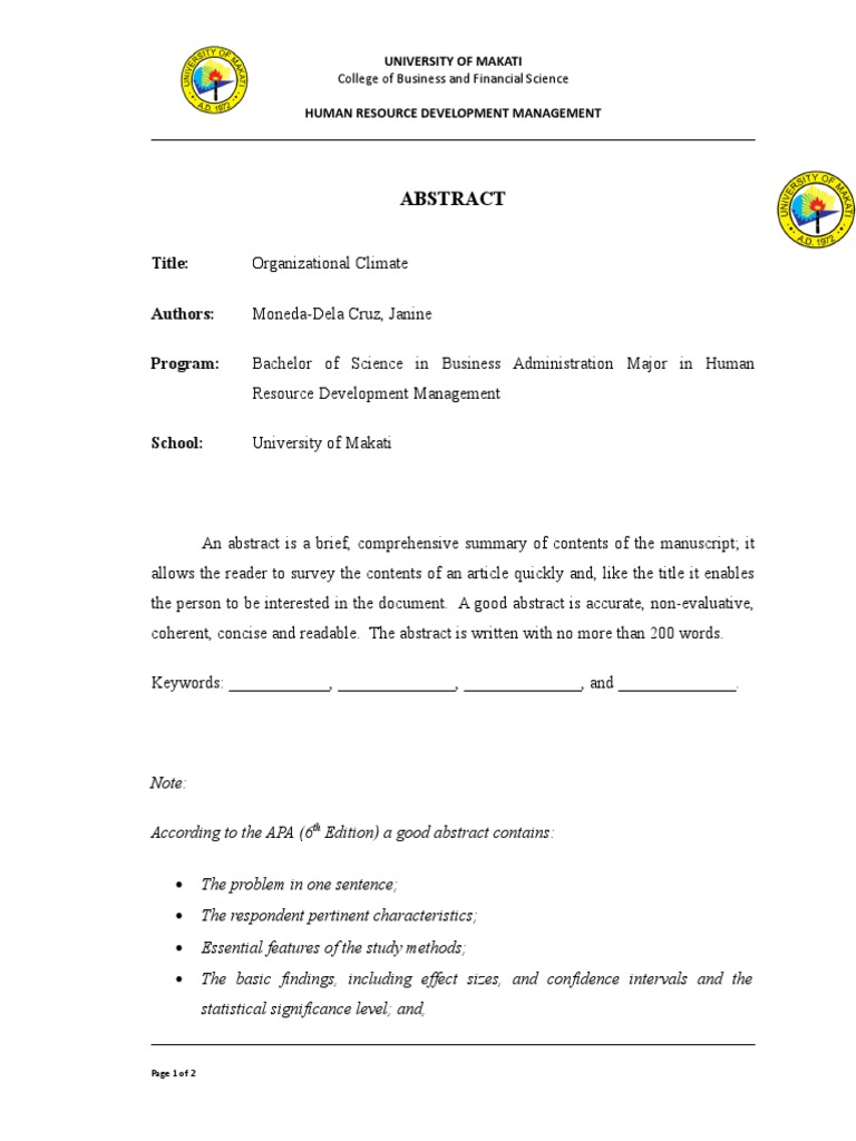 Organizational Climate Abstract Overview | PDF | Career & Growth