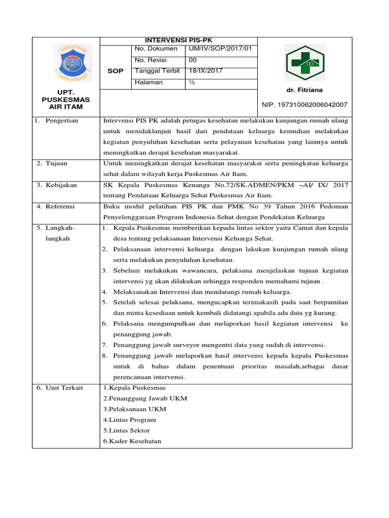 Sop Intervensi Pis-Pk | PDF