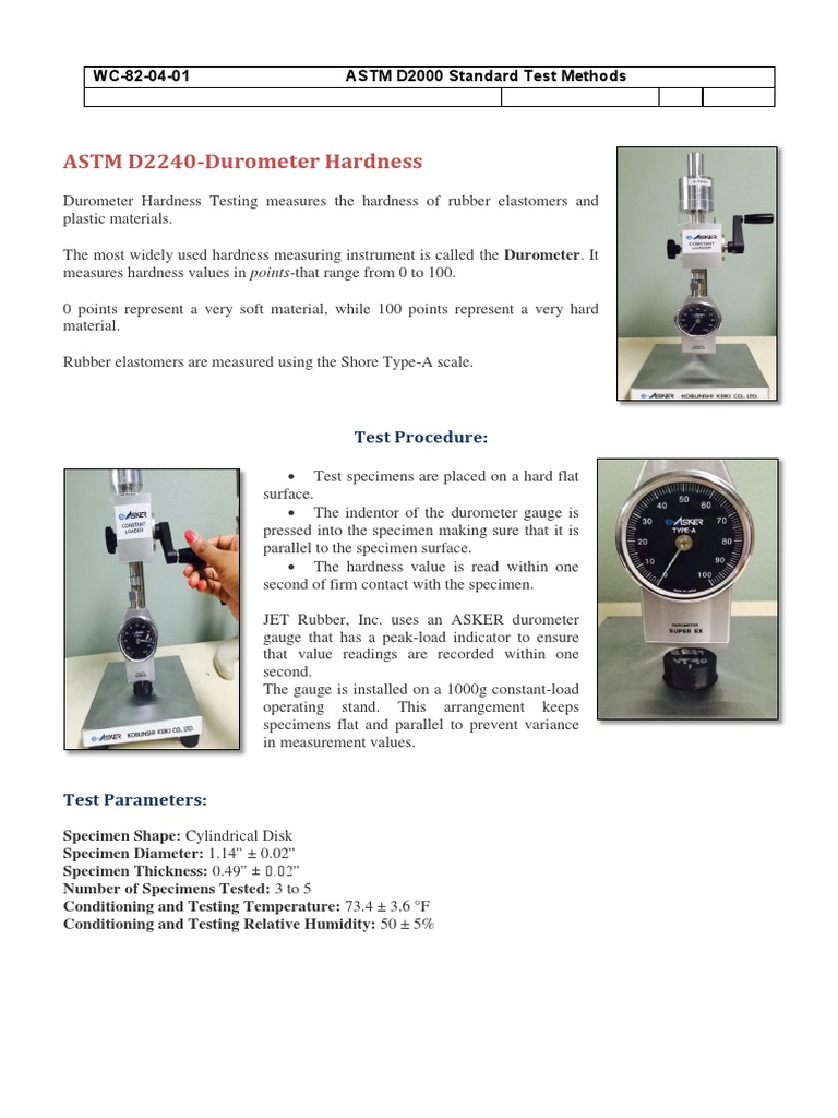 ASTM D2240-Durometer Hardness | PDF