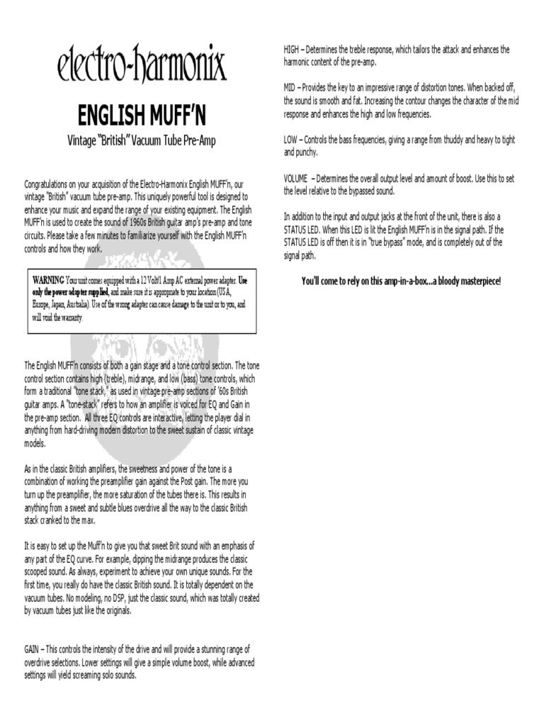 English Muff'N: Vintage "British" Vacuum Tube Pre-Amp | PDF | Musical ...