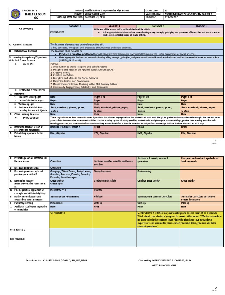 HUMSS Research 1st DLL Deped | PDF | Learning | Social Science