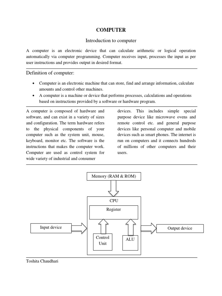 Introduction to Computers Explained | PDF