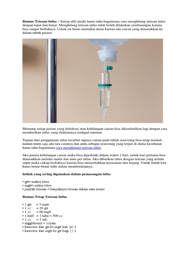 Rumus Tetesan Infus | PDF