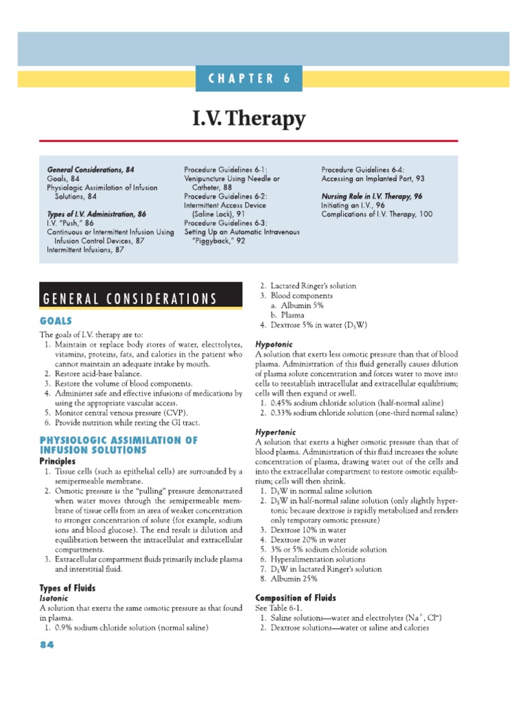 IV Therapy Techniques and Sites | PDF | Intravenous Therapy | Equipment