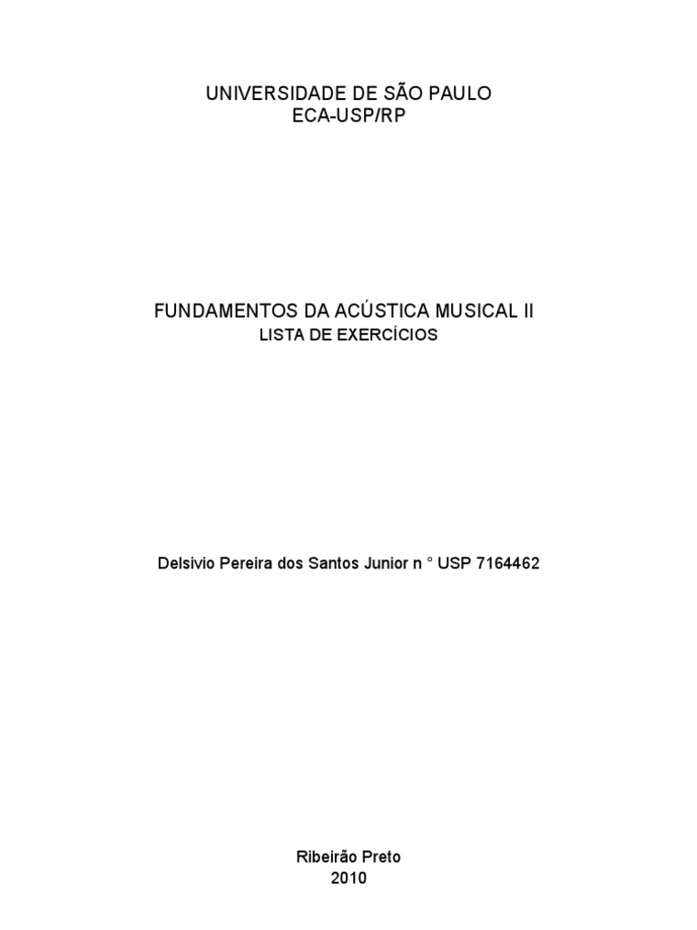 Fundamentos da Acústica Musical II | PDF | Frequência | Ondas