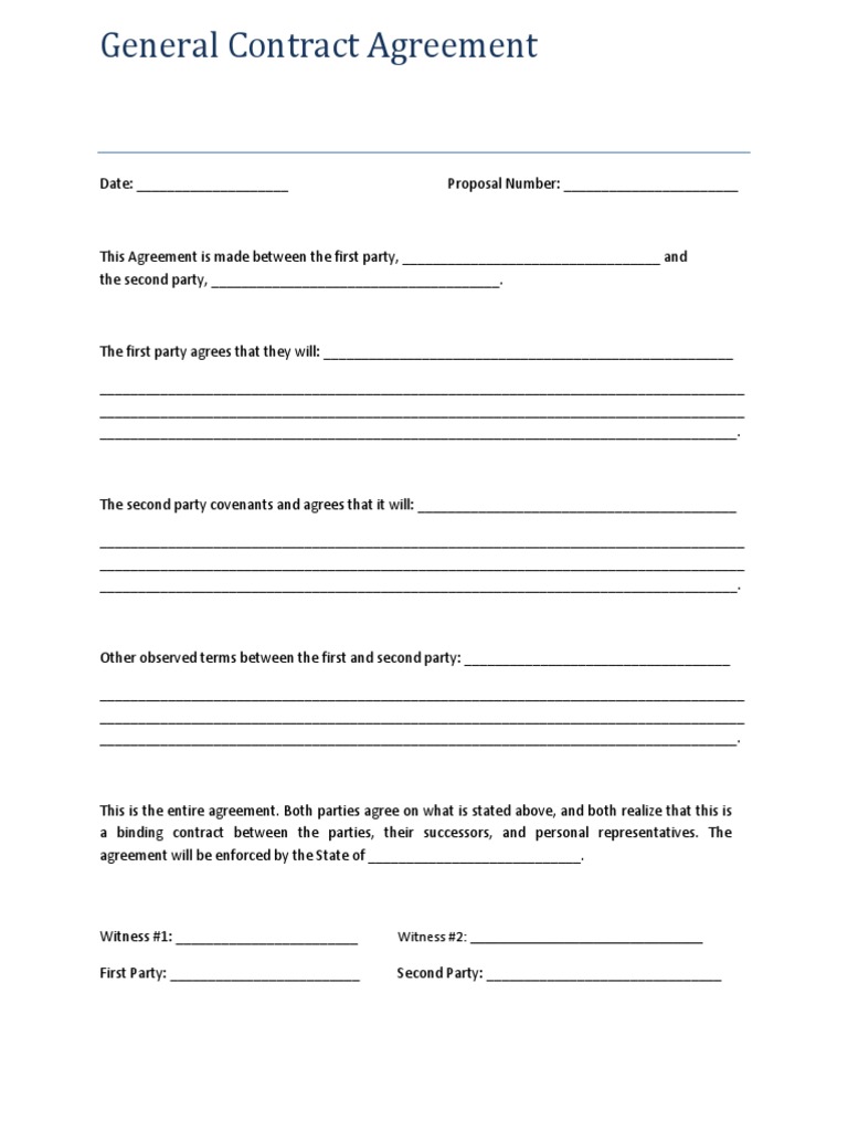 General Contract Agreement | PDF