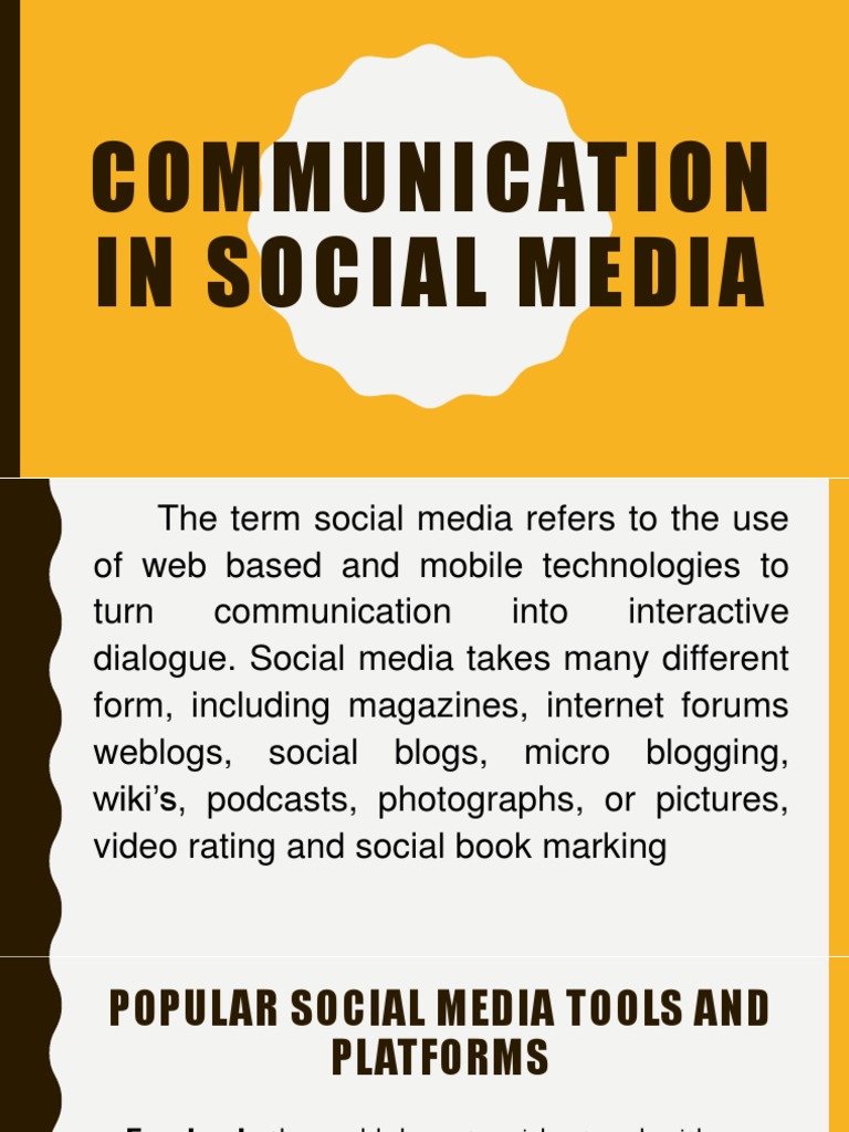 Communication in Social Media | PDF | Social Media | Popular Culture ...