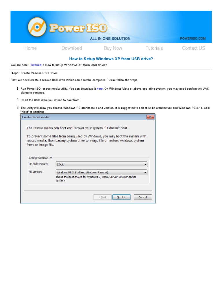 How To Setup Windows XP From USB Drive | PDF | Booting | Usb Flash Drive