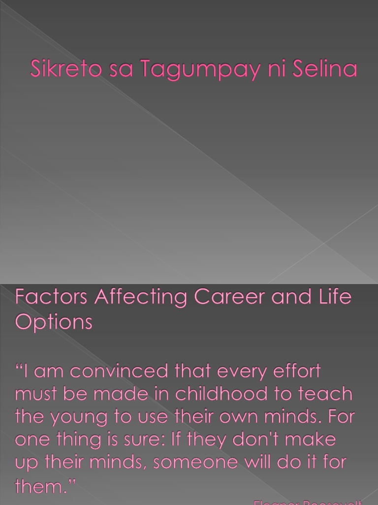 Factors Influencing Career Choices | PDF | Curriculum | Family