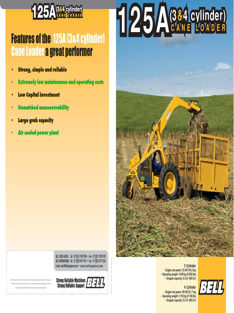 Bell Cane Loader 125 A | PDF | Brake | Engines