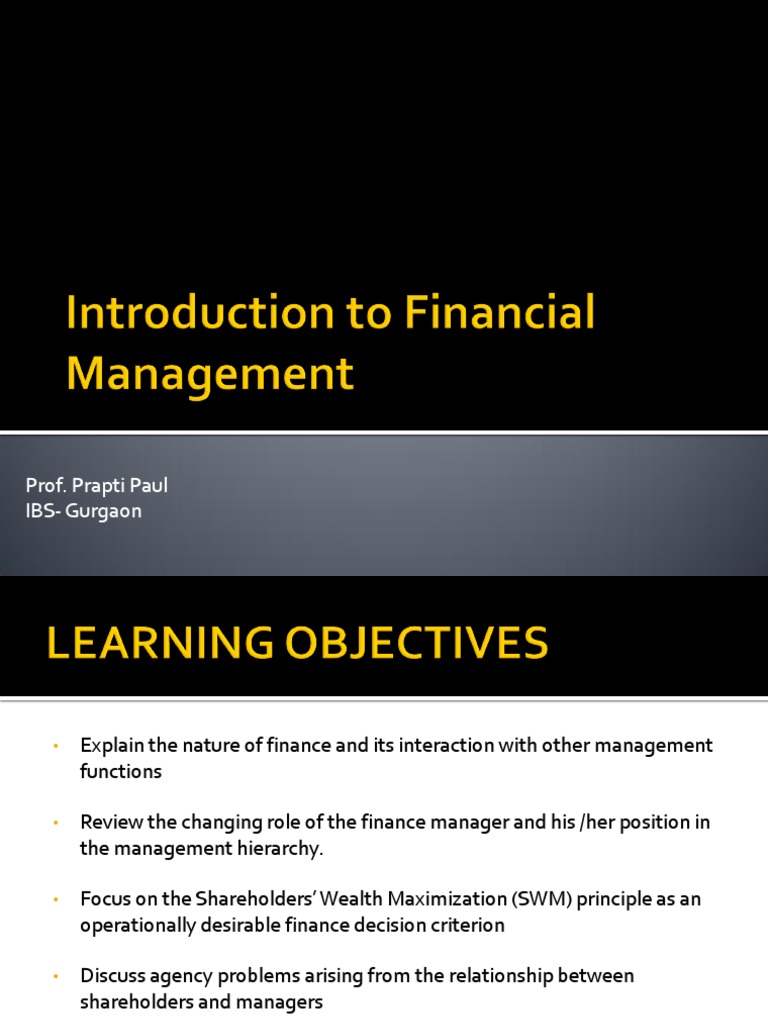 Introduction To Financial Managemnt | PDF | Equity (Finance) | Dividend