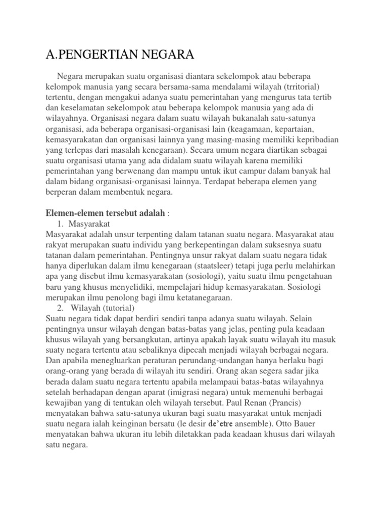 Pengertian Negara | PDF | Politik | Sejarah