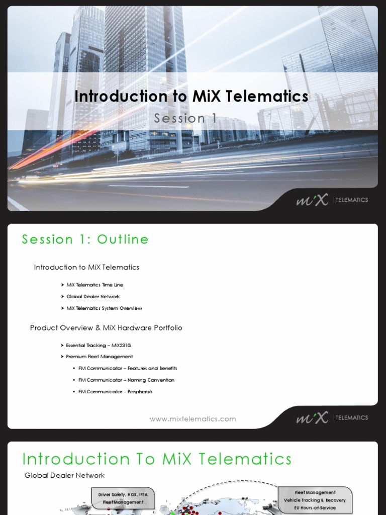 Day 1.session 1. Intro To MiX Telematics & System Overview | PDF ...