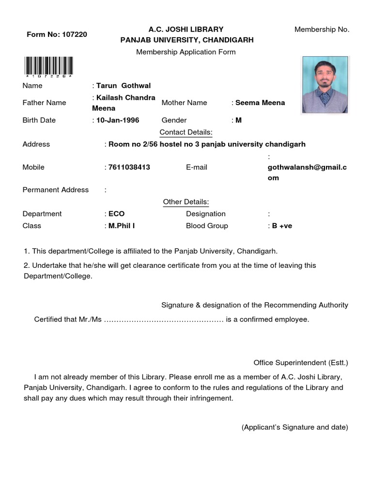 A.C. Joshi Library Panjab University, Chandigarh | PDF