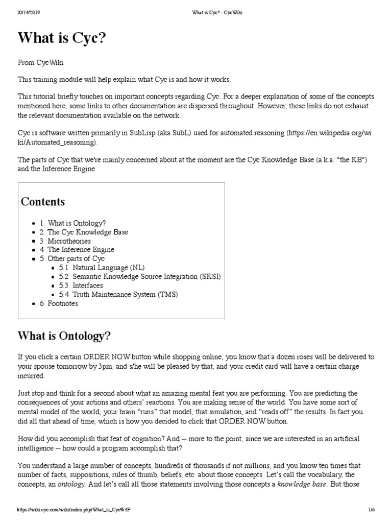 What Is Cyc - CycWiki | PDF | Argument | Truth