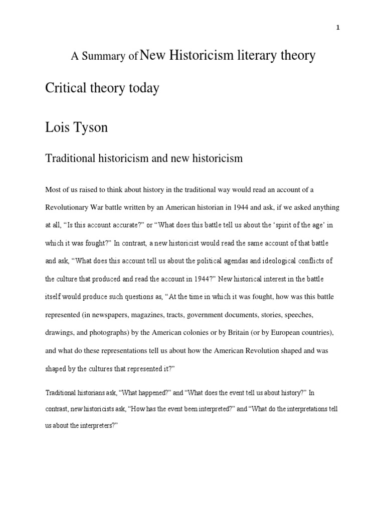 New Historicism Literary Theory | PDF | Narrative | Causality