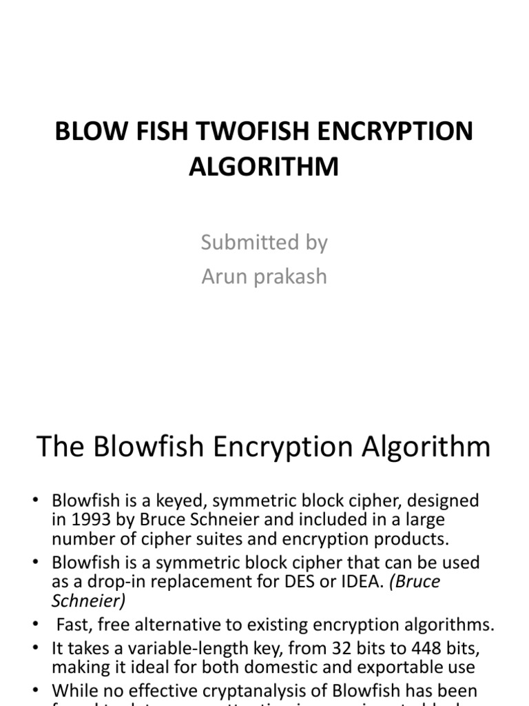 Blow Fish Two Fish Arun | PDF | Cryptography | Areas Of Computer Science