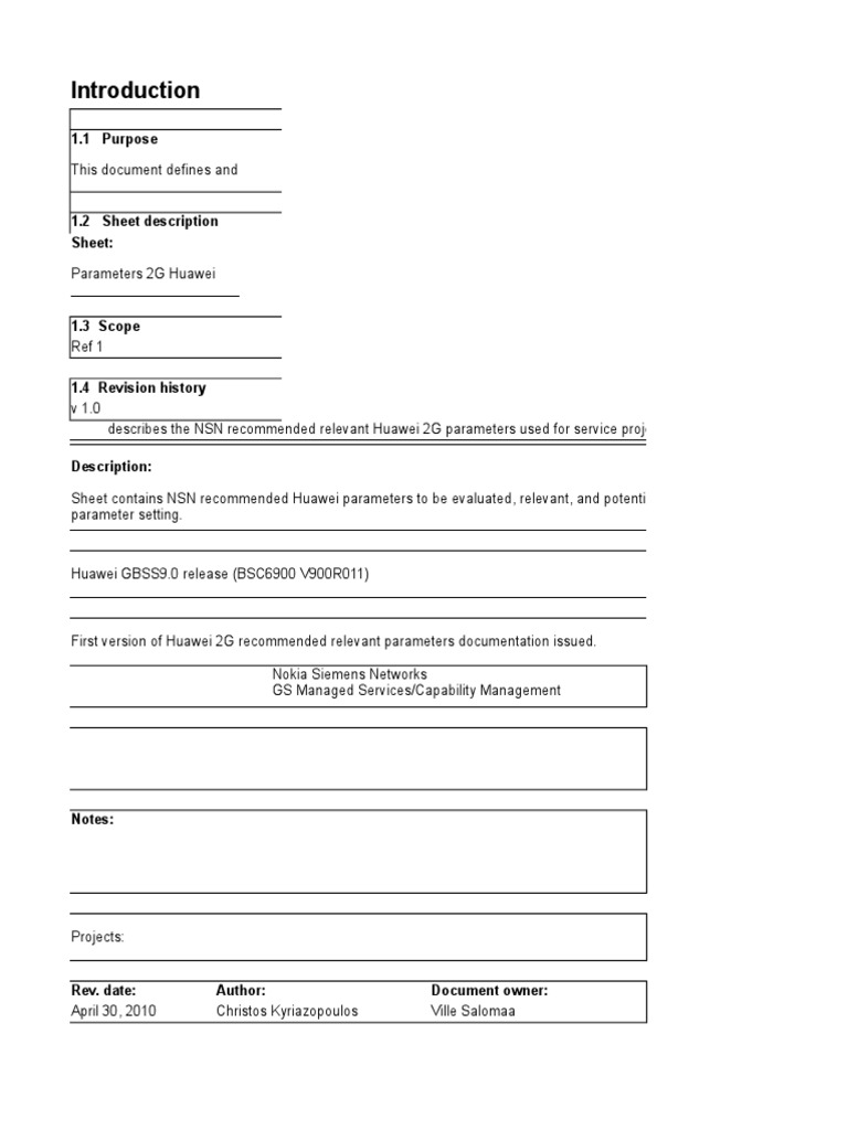 Basic 2G Parameter | PDF | Information And Communications Technology | Electrical Engineering