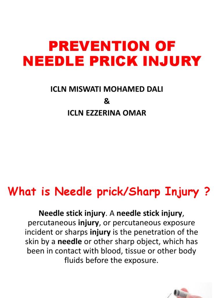 Needle Prick Injury & Prevention | PDF | Medical Humanities | Epidemiology