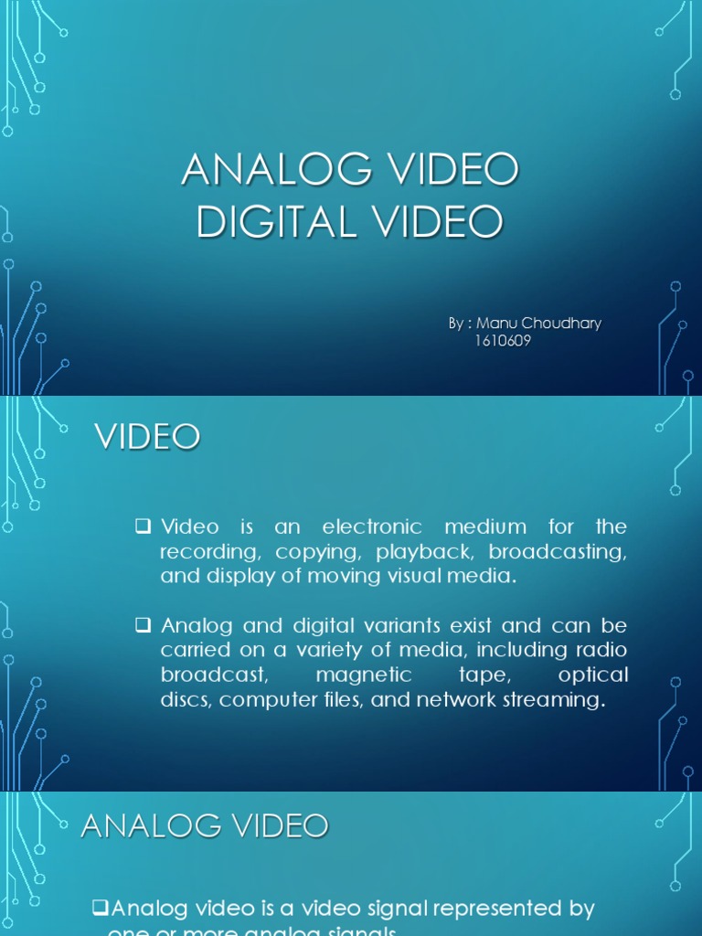 Analog Digital | PDF | Digital Video | Video