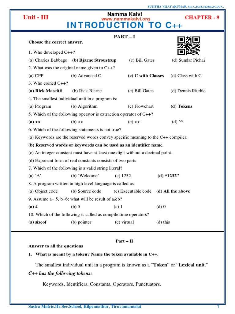 11th Computer Science Guide For 2 Volume Data Type C