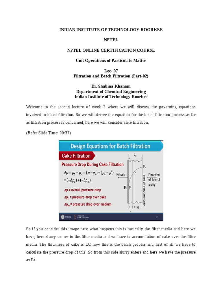 P7 | PDF | Filtration | Fluid Dynamics