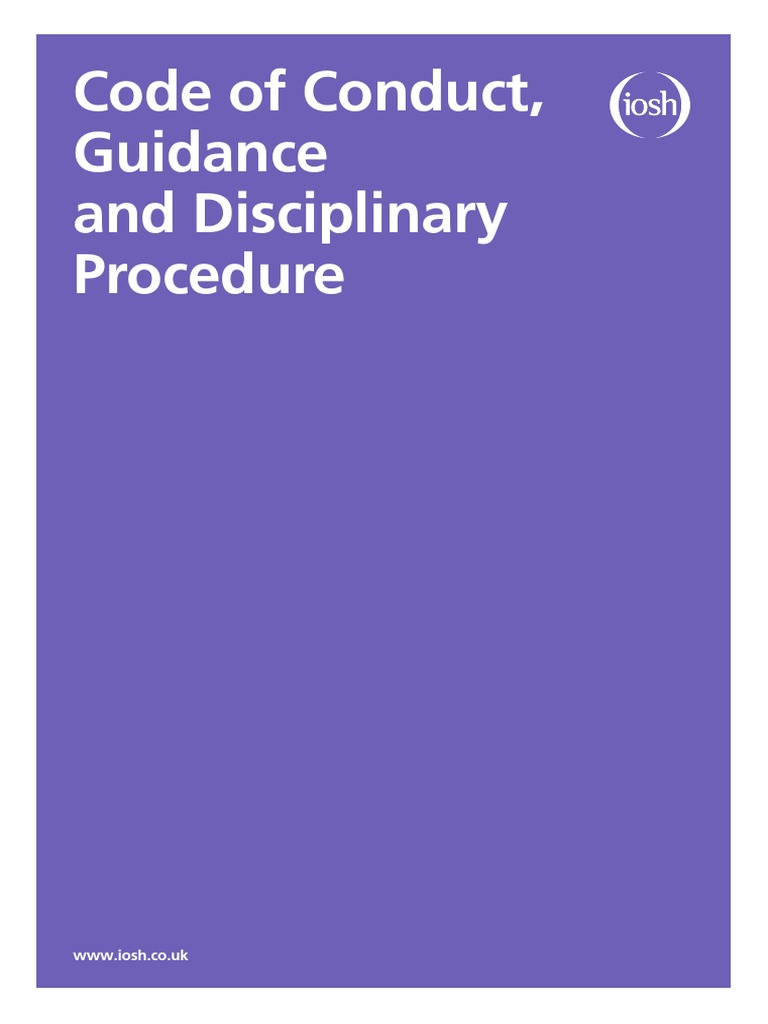 COR4569 The Code of Conduct Guidance and Disciplinary Procedure v2 ...