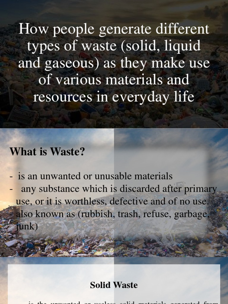 Types and Impact of Waste Generation | PDF | Municipal Solid Waste ...