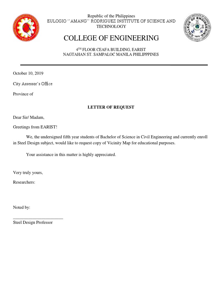 College of Engineering: 4 Floor Ceafa Building, Earist Nagtahan St ...