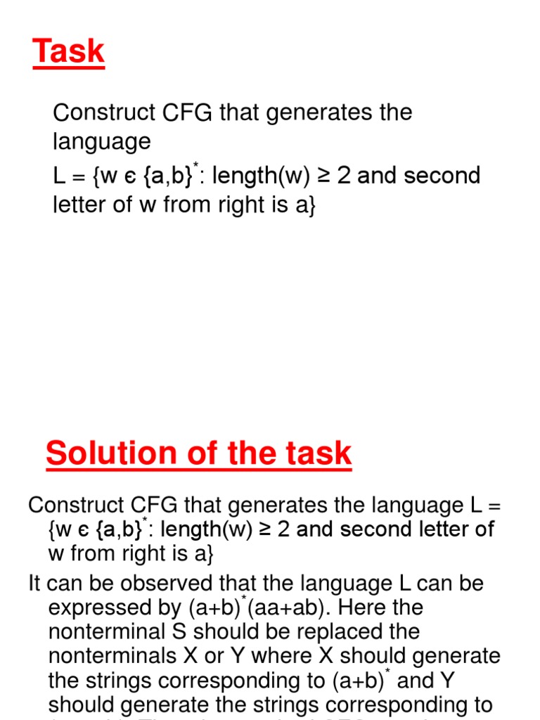 Construct Cfg That Generates The Language L W є A B Length W ≥