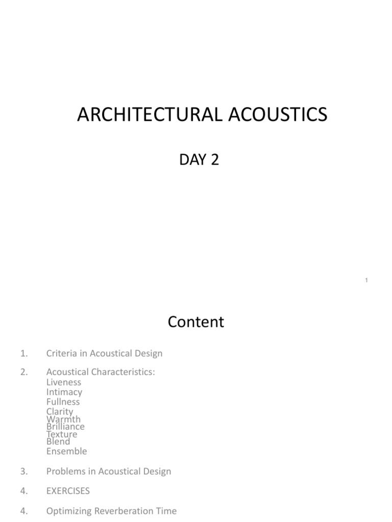 Architectural Acoustics Jp2 | PDF | Acoustics | Applied And Interdisciplinary Physics