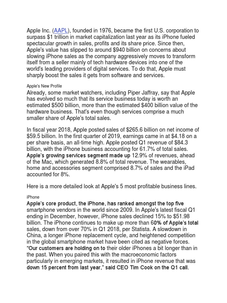 Apple's New Profile | PDF | Apple Inc. | Ios