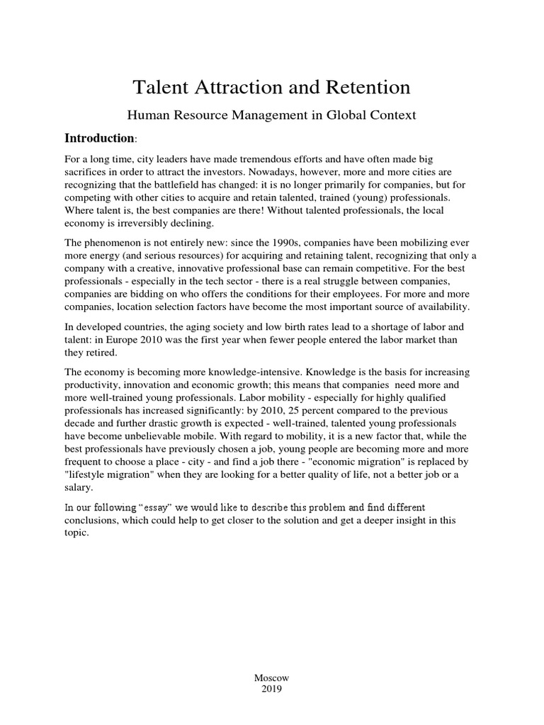 Talent Attraction and Retention | PDF | Employee Retention | Employment