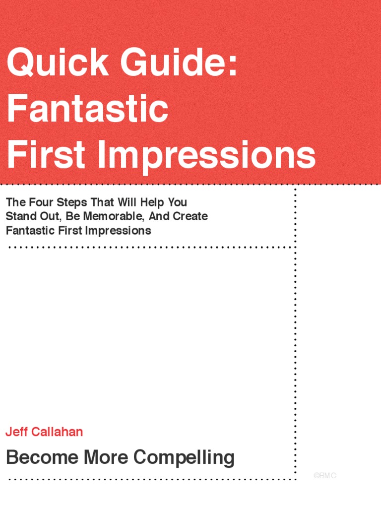 Quick Guide - Fantastic First Impressions | PDF | Smile