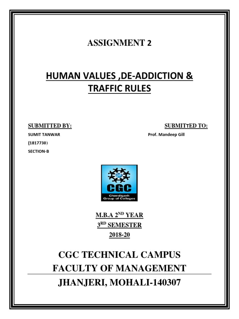 Assignment Front Page