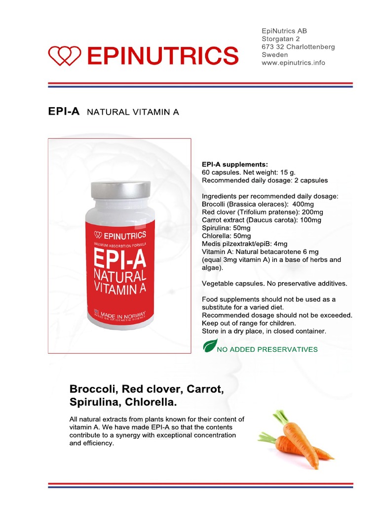 EPI A Ingredients | PDF