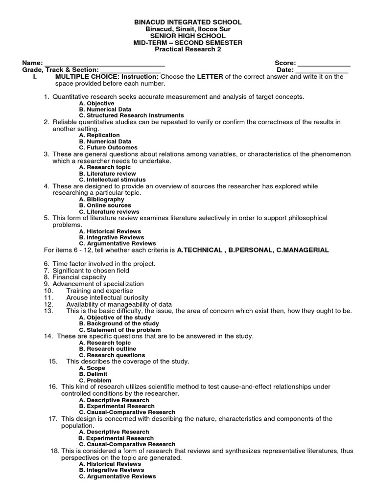 Pr2 Midterm Exam | PDF | Experiment | Systematic Review