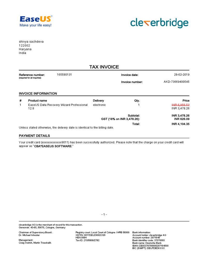 Purchasing EaseUS Data Recovery Wizard Professional Software | PDF ...