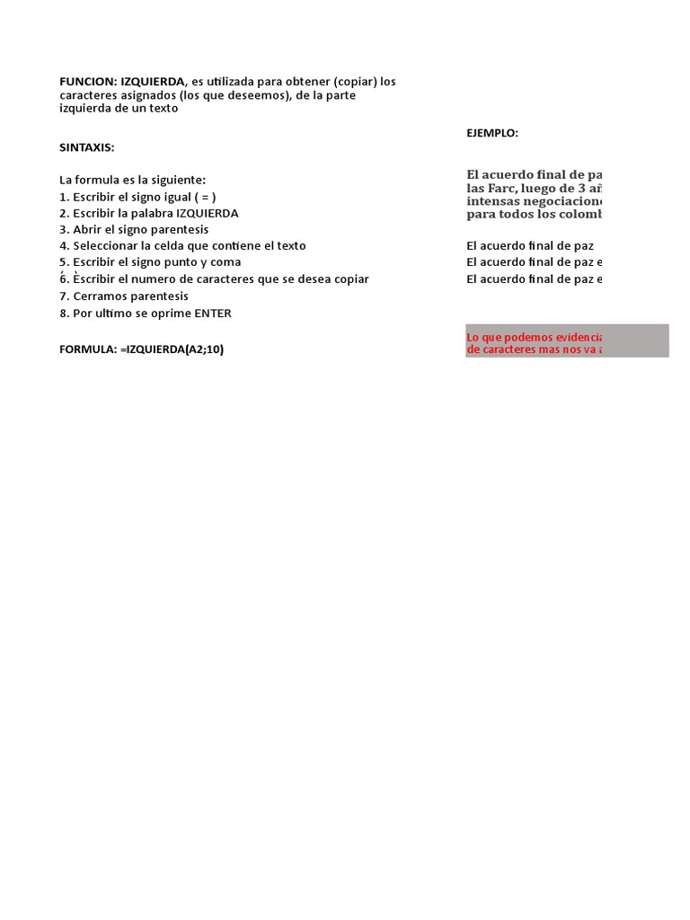 Formulas de Excel | PDF | Puntuación | Símbolos tipográficos
