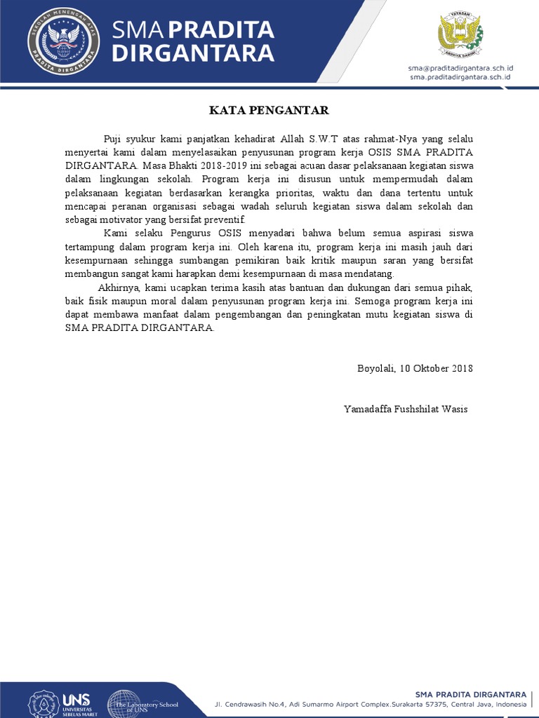 Proposal Program Kerja OSIS | PDF