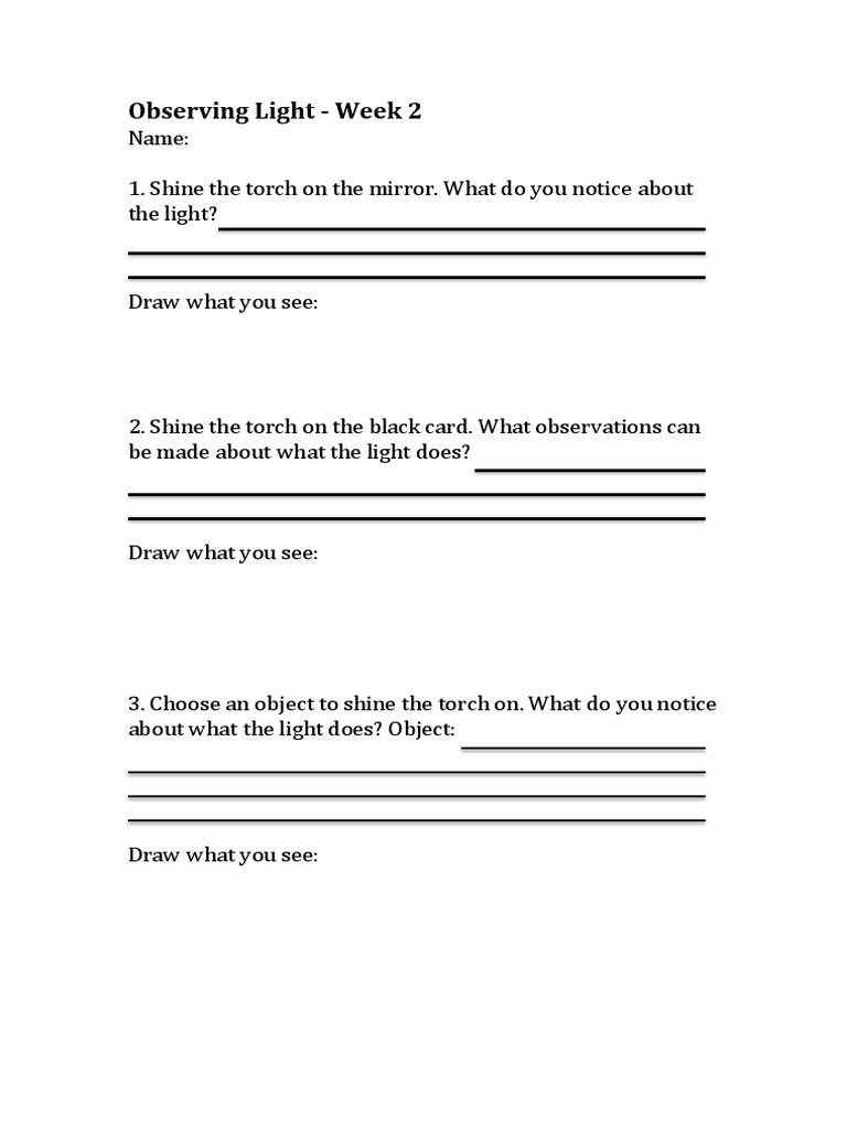 Observing Light - Week 2 | PDF