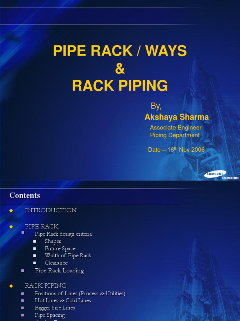 Pipe Rack / Ways & Rack Piping: Akshaya Sharma | Download Free PDF ...