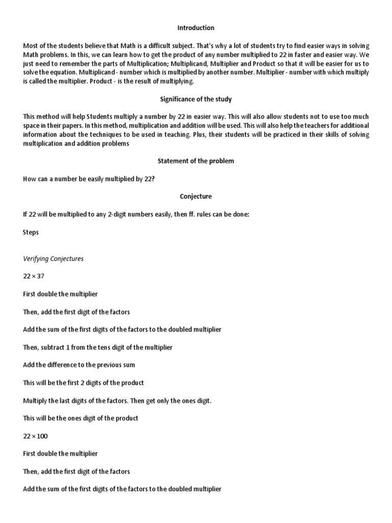 Math Investigation | PDF | Multiplication | Subtraction