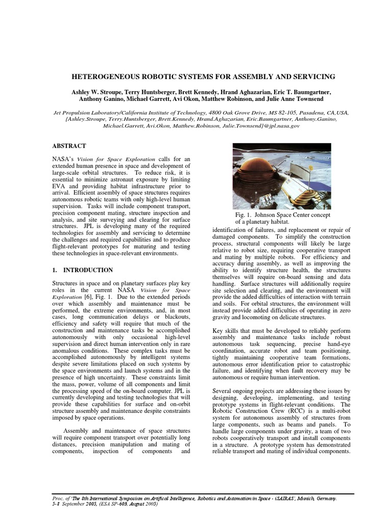 Heterogeneous Robotic Systems For Assemb | PDF | Robot | Robotics