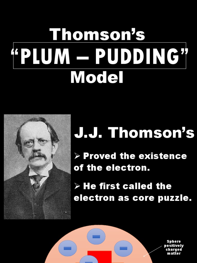J.J. Thomson's 'Plum Pudding' Model of the Atom | PDF