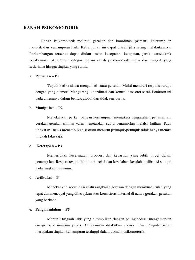Materi Ranah Psikomotor | PDF
