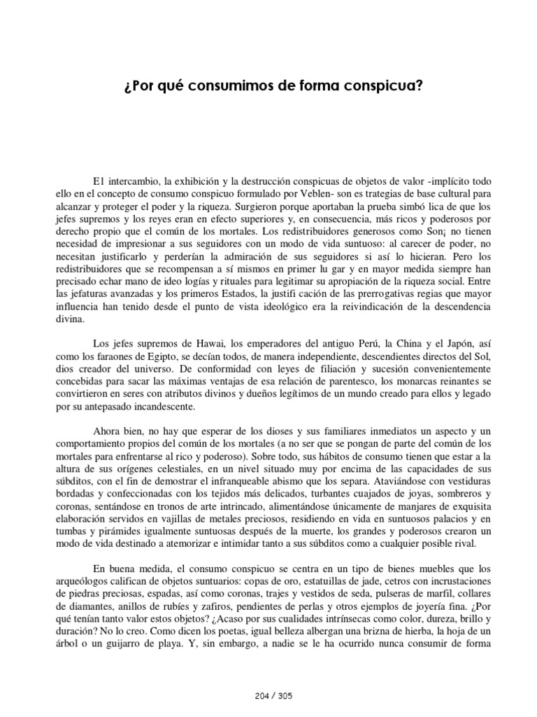 Por Qué Consumimos de Forma Conspicua | PDF