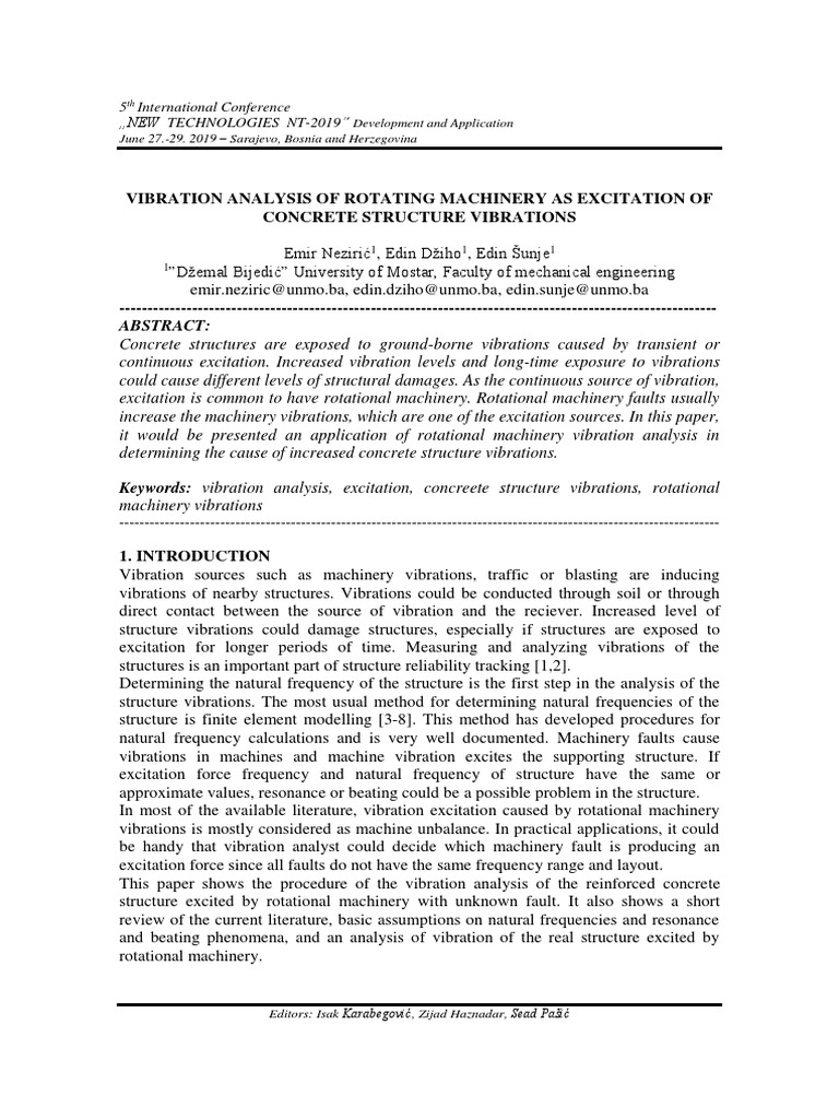 E. Neziric - Vibration Analysis of Rotating Machinery As Excitation of ...