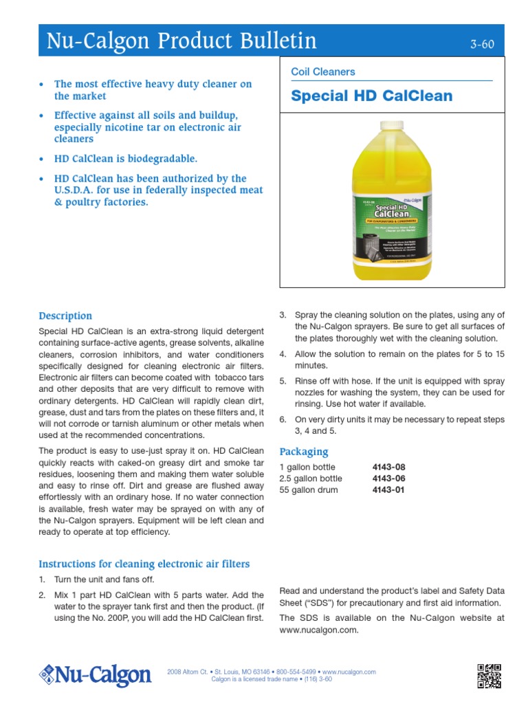 Nu-Calgon Product Bulletin: Special HD Calclean | PDF | Corrosion | Water